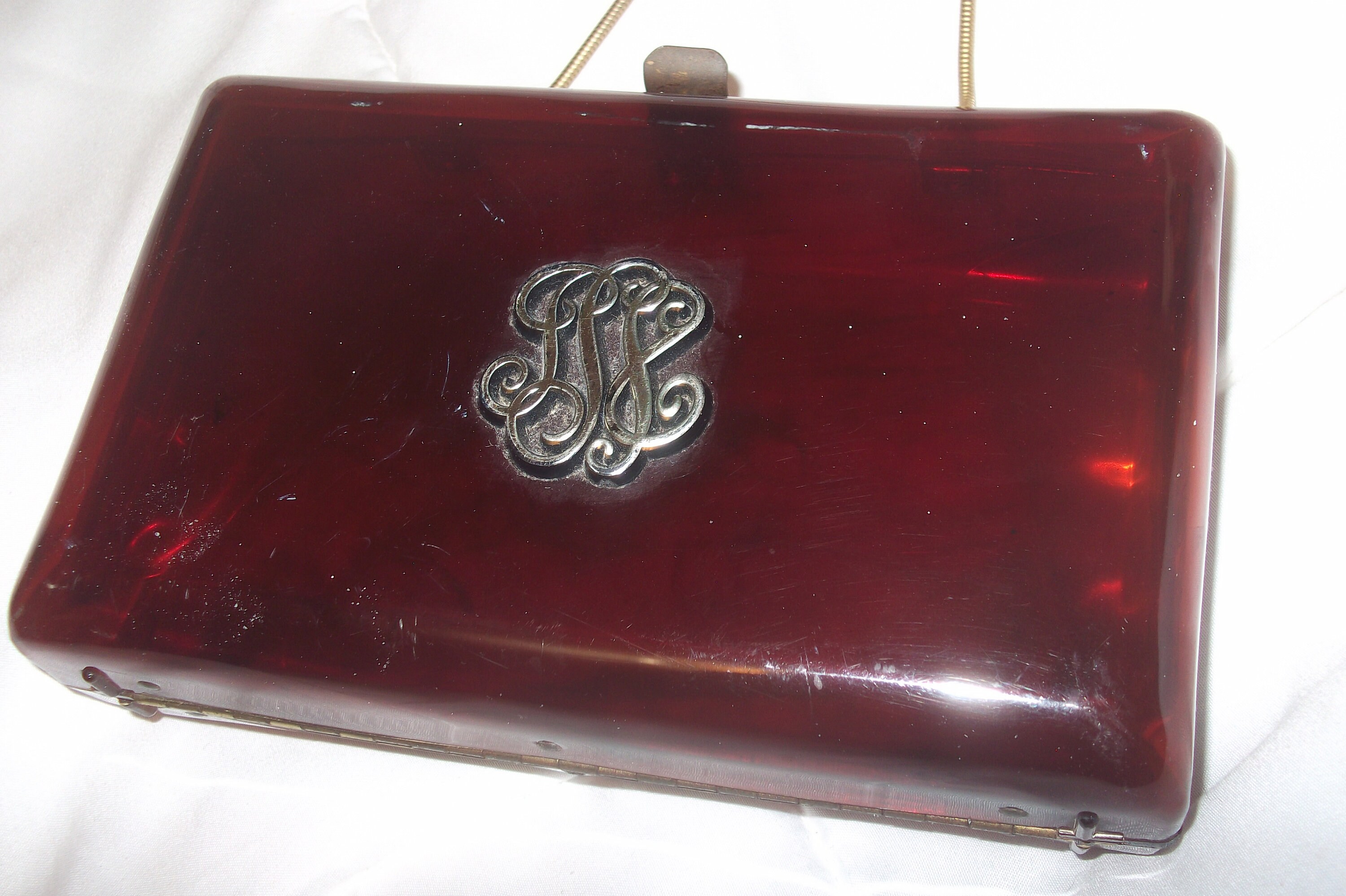 Lucite Amber Color With Original Gold Tone Hard Wear - Etsy