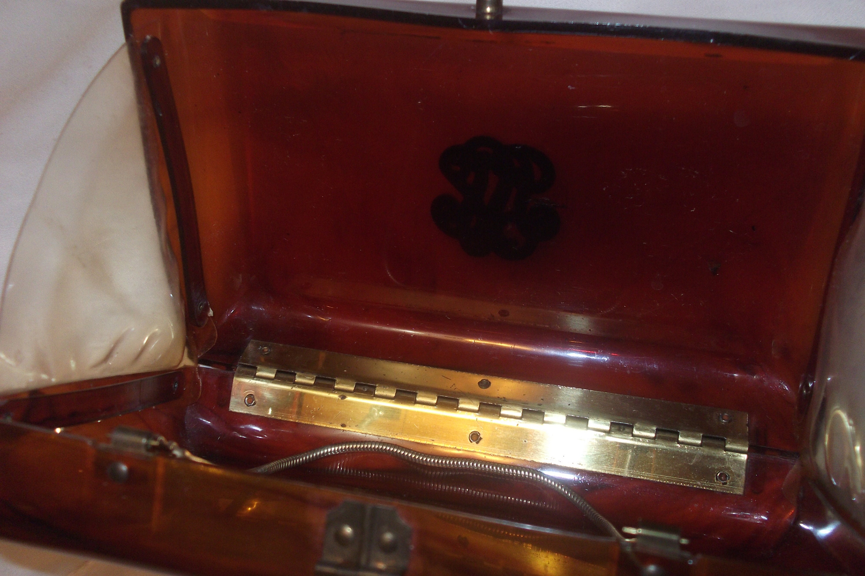 Lucite Amber Color With Original Gold Tone Hard Wear - Etsy