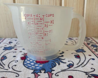 Tupperware Mix N Store Measuring Pitcher Sheer Red Butter Bowl 8cup New ...