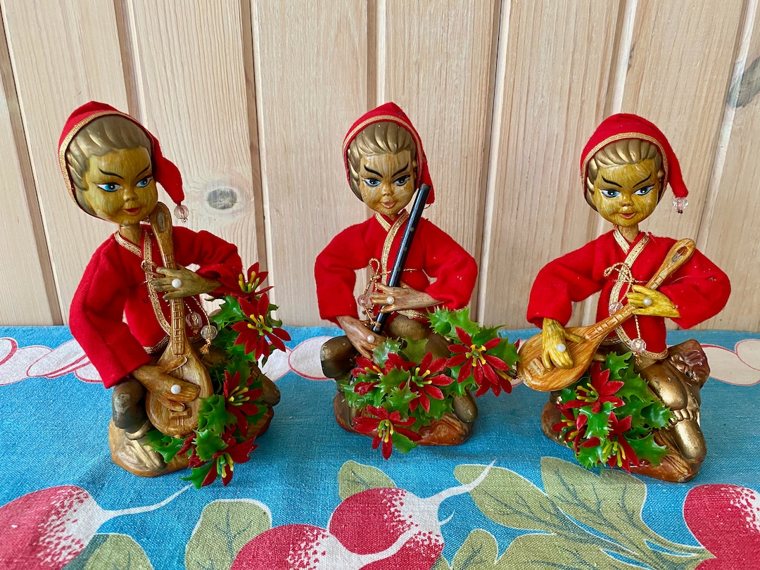 Vintage Tilso Pixie Elves Playing Guitars & Flute, Set of 3 Tilso ...