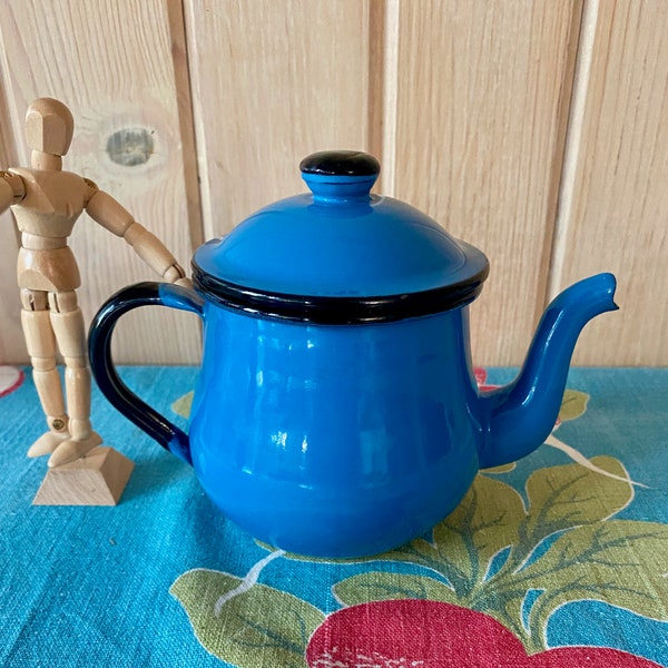 Blue Enamel Teapot - Etsy