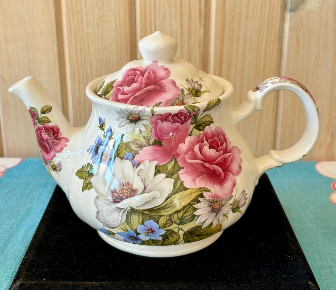 Pending Sold Vintage Sadler Pink Floral Teapot, Made in England, Garden ...