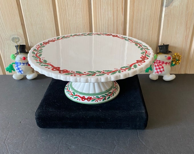 Avon Christmas Cake Pedestal, Dessert Cake Stand, Christmas Dessert ...