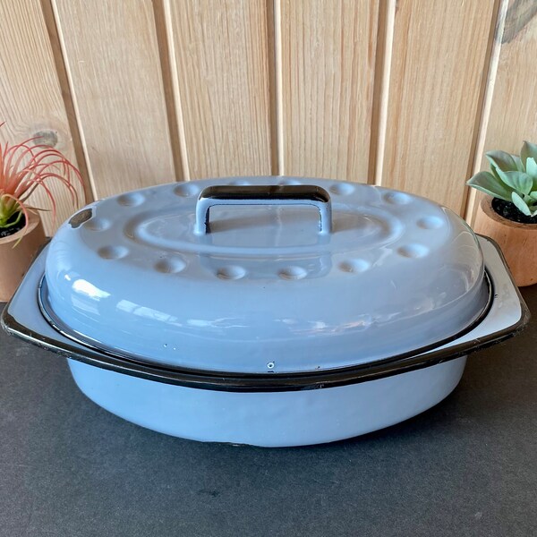 Blue Enamel Roaster - Etsy