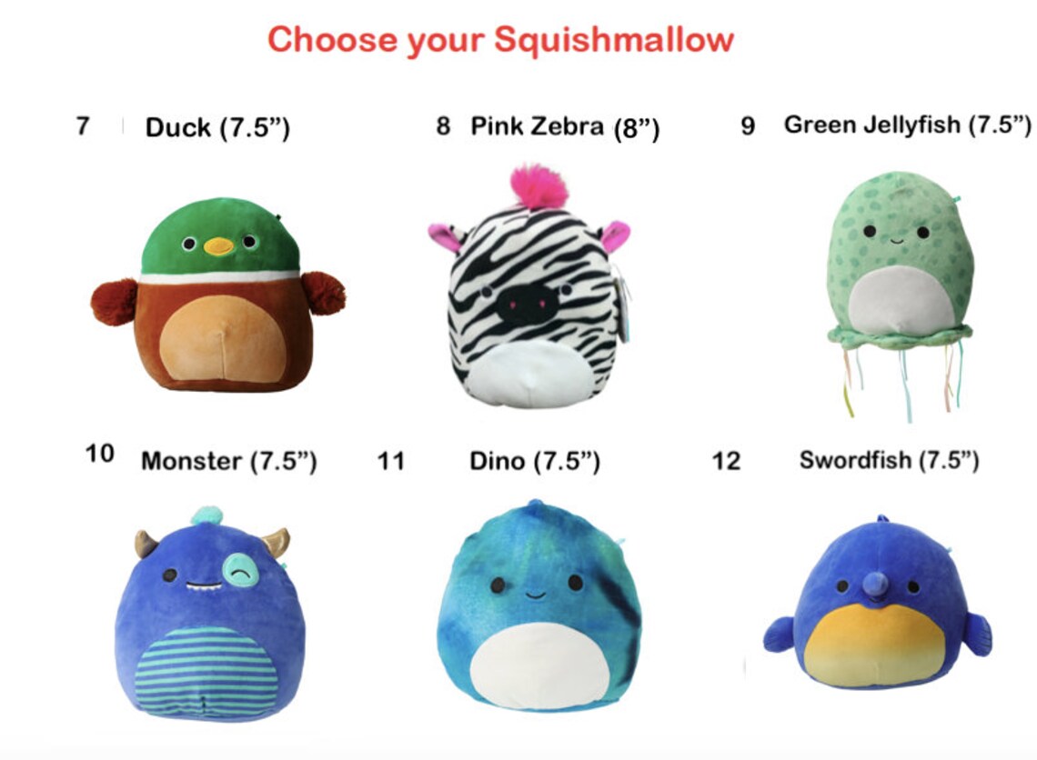 Personalized Squishmallow Plush Toy Custom Stuffed Animal - Etsy