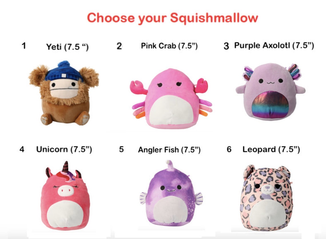 Personalized Squishmallow Plush Toy Custom Stuffed Animal - Etsy