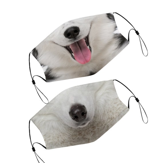 Husky Face Mask With Filter Pocket And Nose Wire Washable & | Etsy