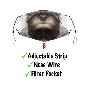 Miniature Schnauzers Face Mask With Filter Pocket and Nose Wire ...