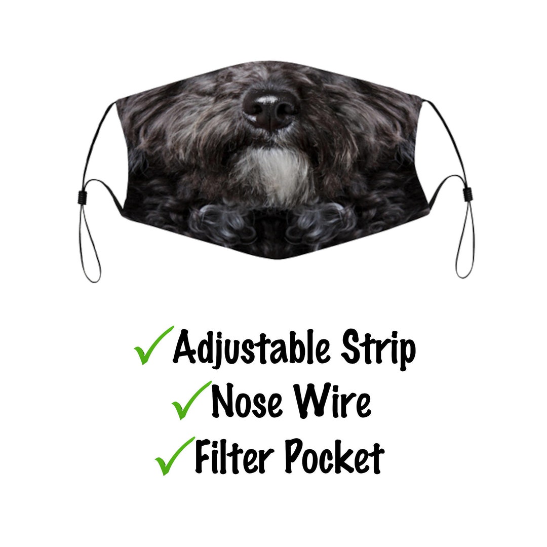 Labradoodle Face Mask With Filter Pocket and Nose Wire, Doodle Dog ...