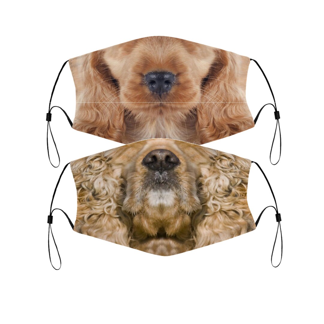Cocker Spaniel Face Mask With Filter Pocket and Nose Wire, Washable ...