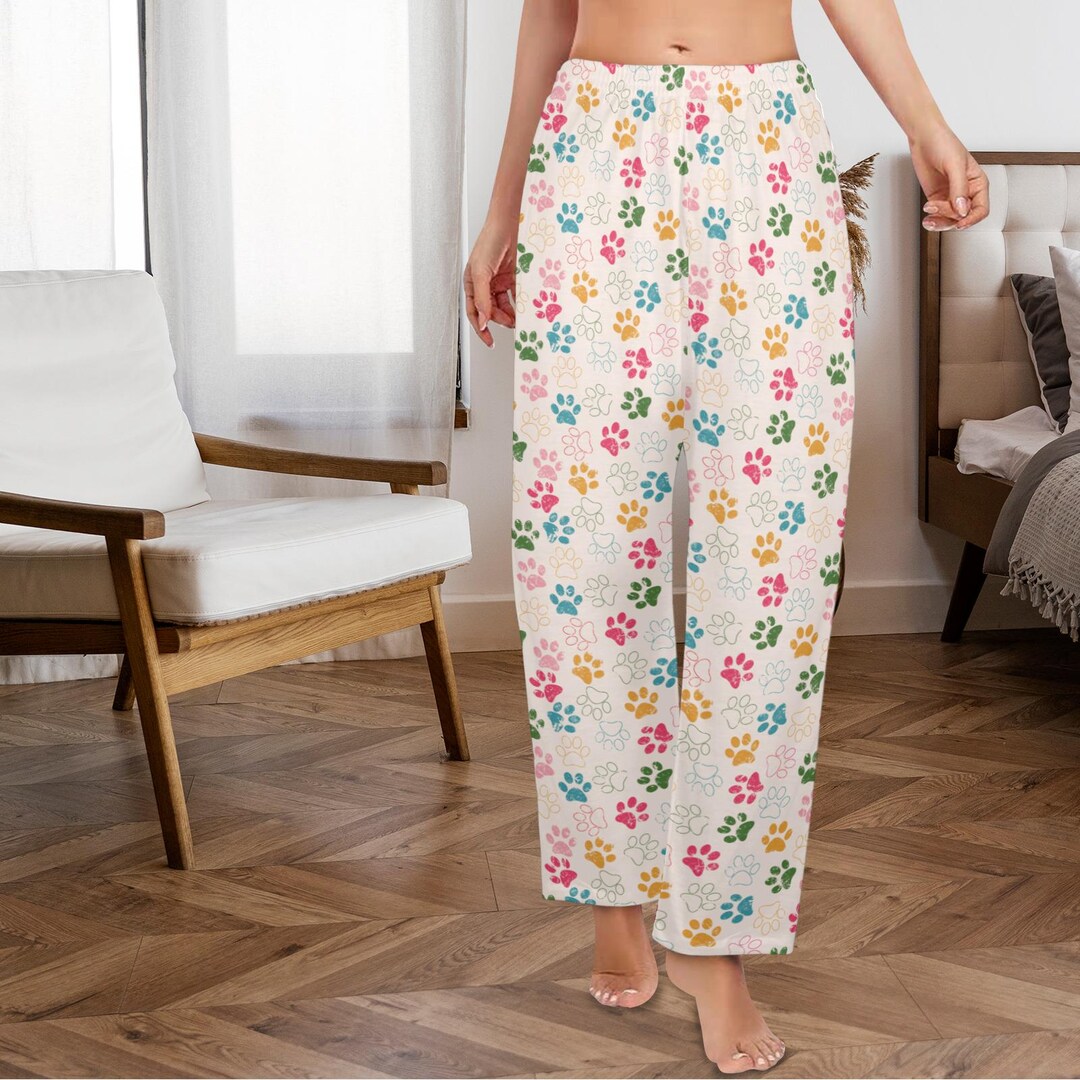Colorful Paw Print Pajama Pants: Pet Lover Trousers - Etsy
