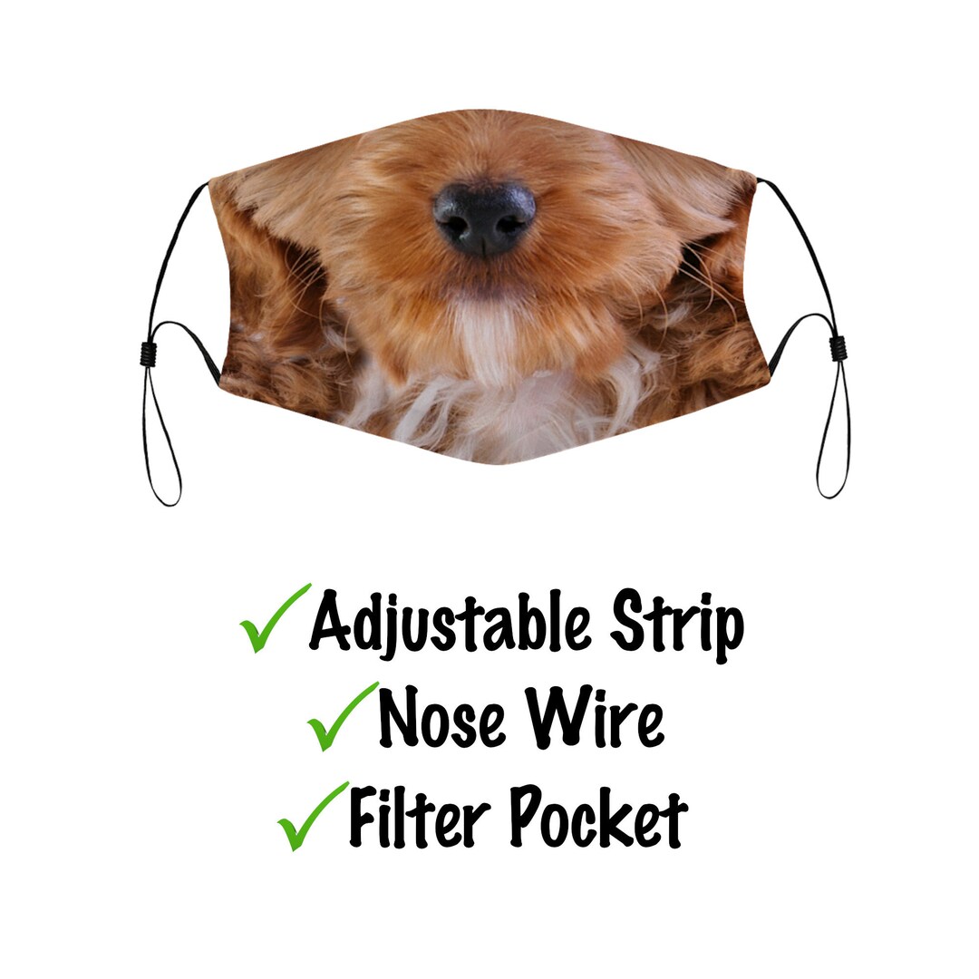 Cockapoo Dog Face Mask With Filter Pocket and Nose Wire, Washable ...