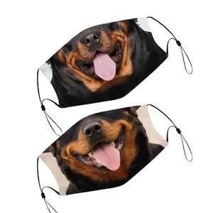Rottweiler Face Mask With Filter Pocket and Nose Wire, Washable ...