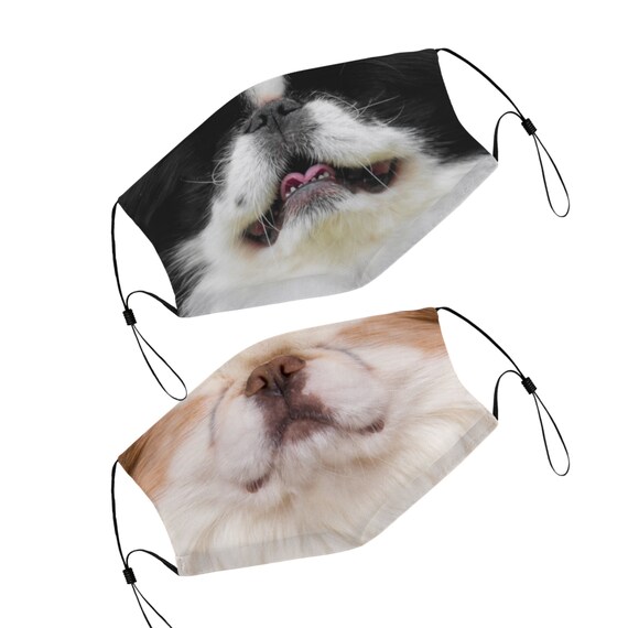 Japanese Chin Dog Face Mask With Filter Pocket Washable & | Etsy