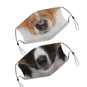 Jack Russell Terrier Face Mask With Filter Pocket, JRT Dog Washable ...