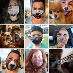 Funny Yorkshire Terrier Dog Face Mask With Filter Pocket, Yorkie ...