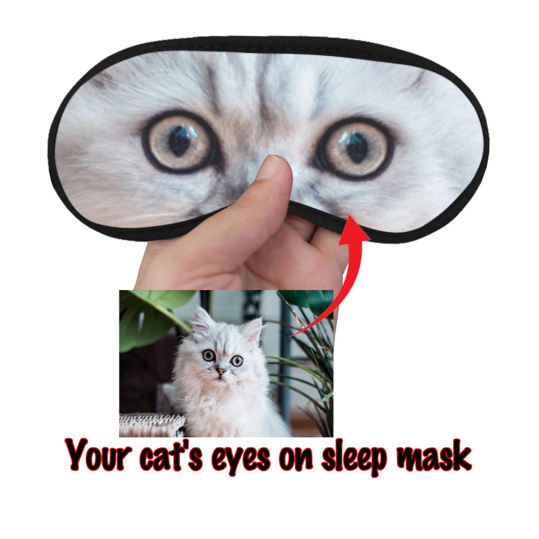Custom Cat Photo Sleep Mask, Personalized Eyes Mask With Your Cat Eyes ...