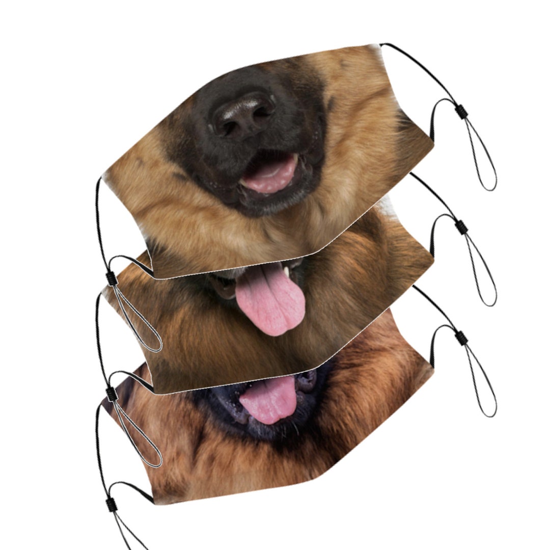 Smile German Shepherd Dog Mouth Face Mask With Filter Pocket and Nose ...