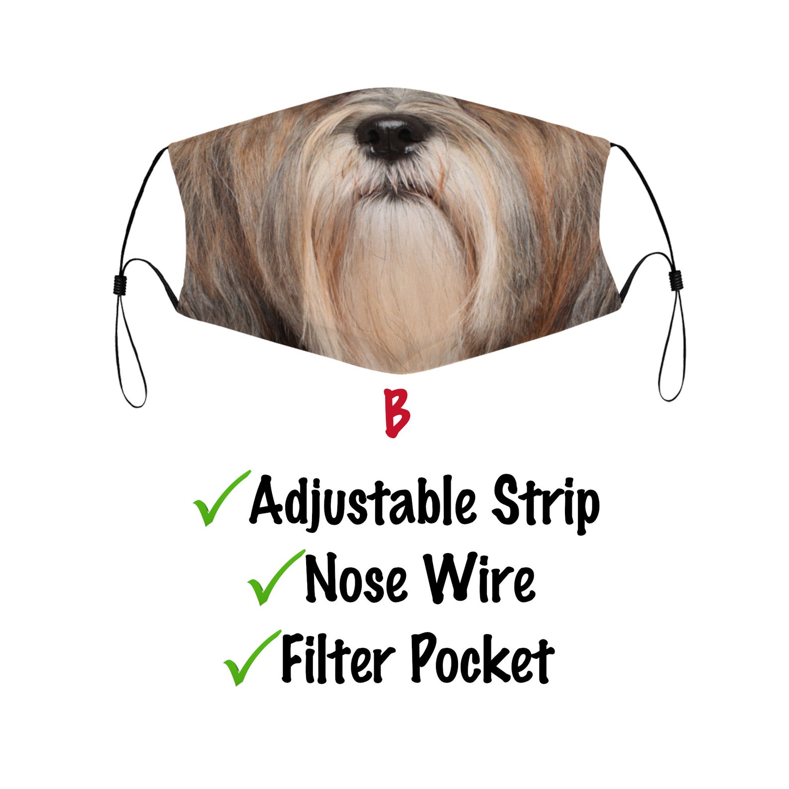 Lhasa Apso Face Mask With Filter Pocket and Nose Wire - Etsy