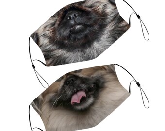 Grey Dog Face Mask Nose Mouth Ears Clothe Facemask With Nose - Etsy