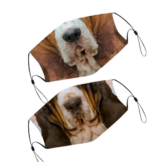 Basset Hound Face Mask With Filter Pocket and Nose Wire | Etsy