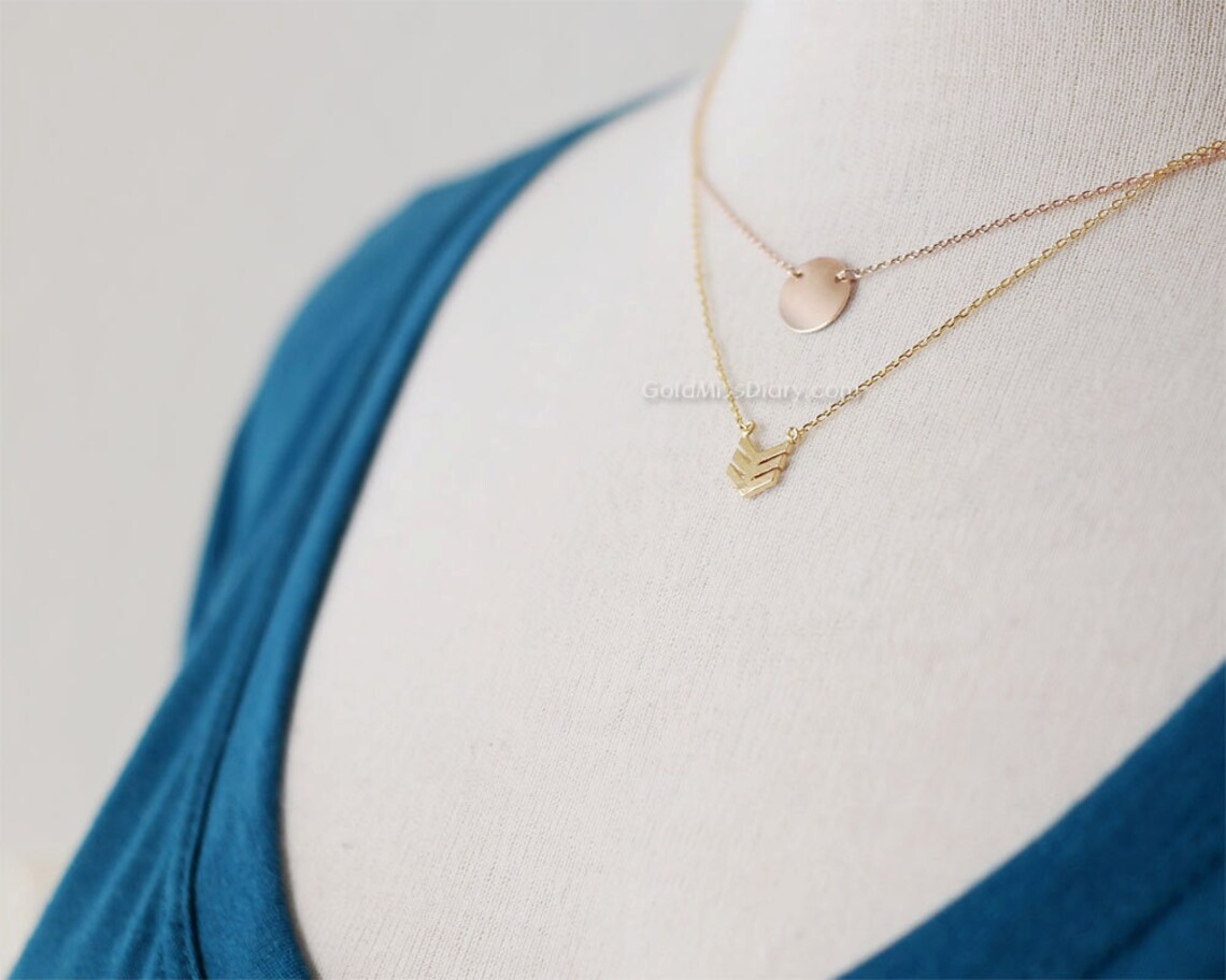 Gold Triple Chevron Necklace Gold Tribal Chevron Necklace - Etsy