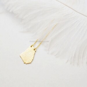 Georgia State Necklace in Gold, GA State Gold Necklace, Atlanta ...