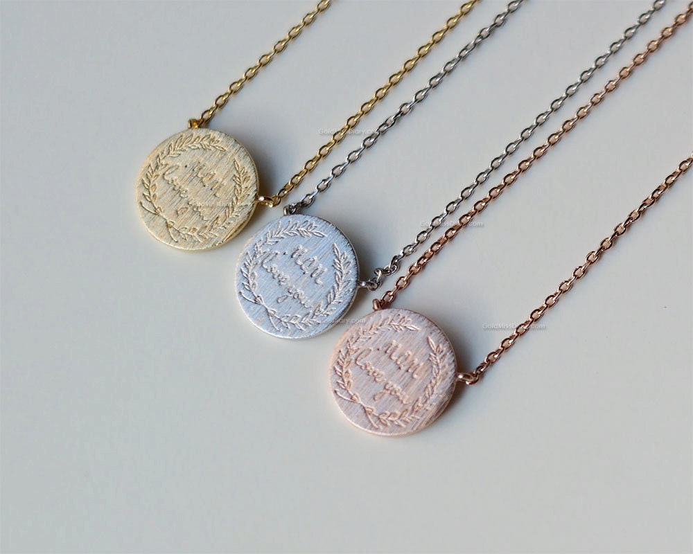 Mom love you necklace in silver mothers day gift gifts for | Etsy