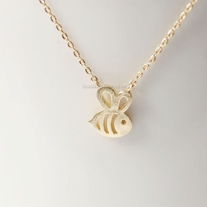 Tiny Honey Bee Necklace, Bumble Bee Necklace, Bridesmaid Gifts, Wedding ...