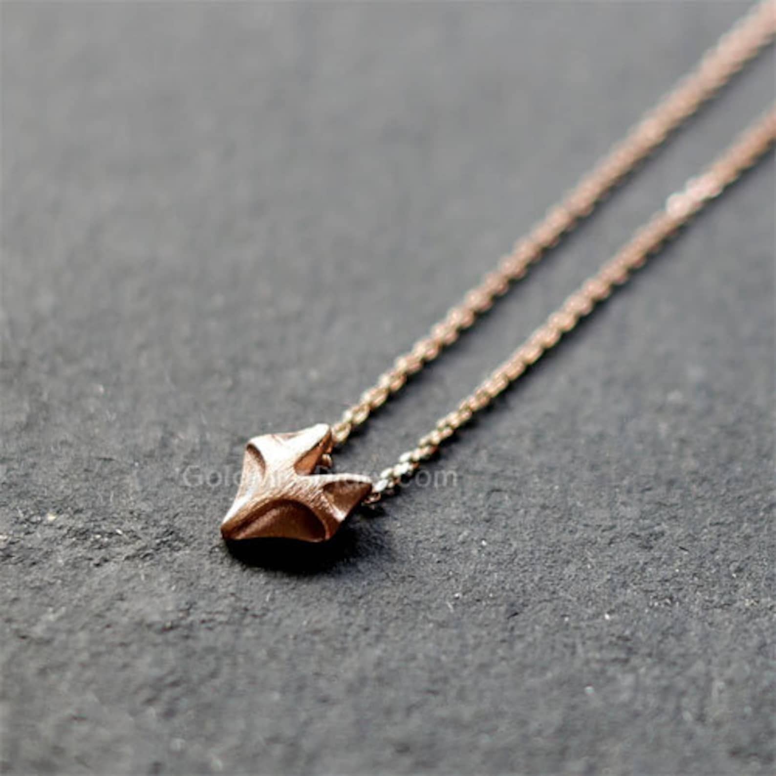 Fox Necklace in Rose Gold Tiny Fox Rose Gold Necklace - Etsy