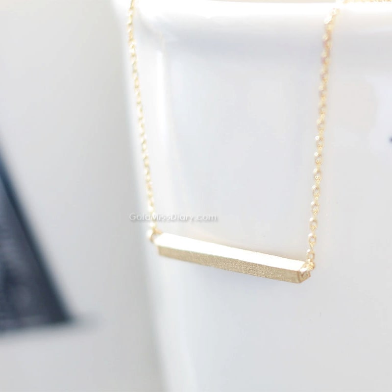Gold Bar Necklace - Etsy