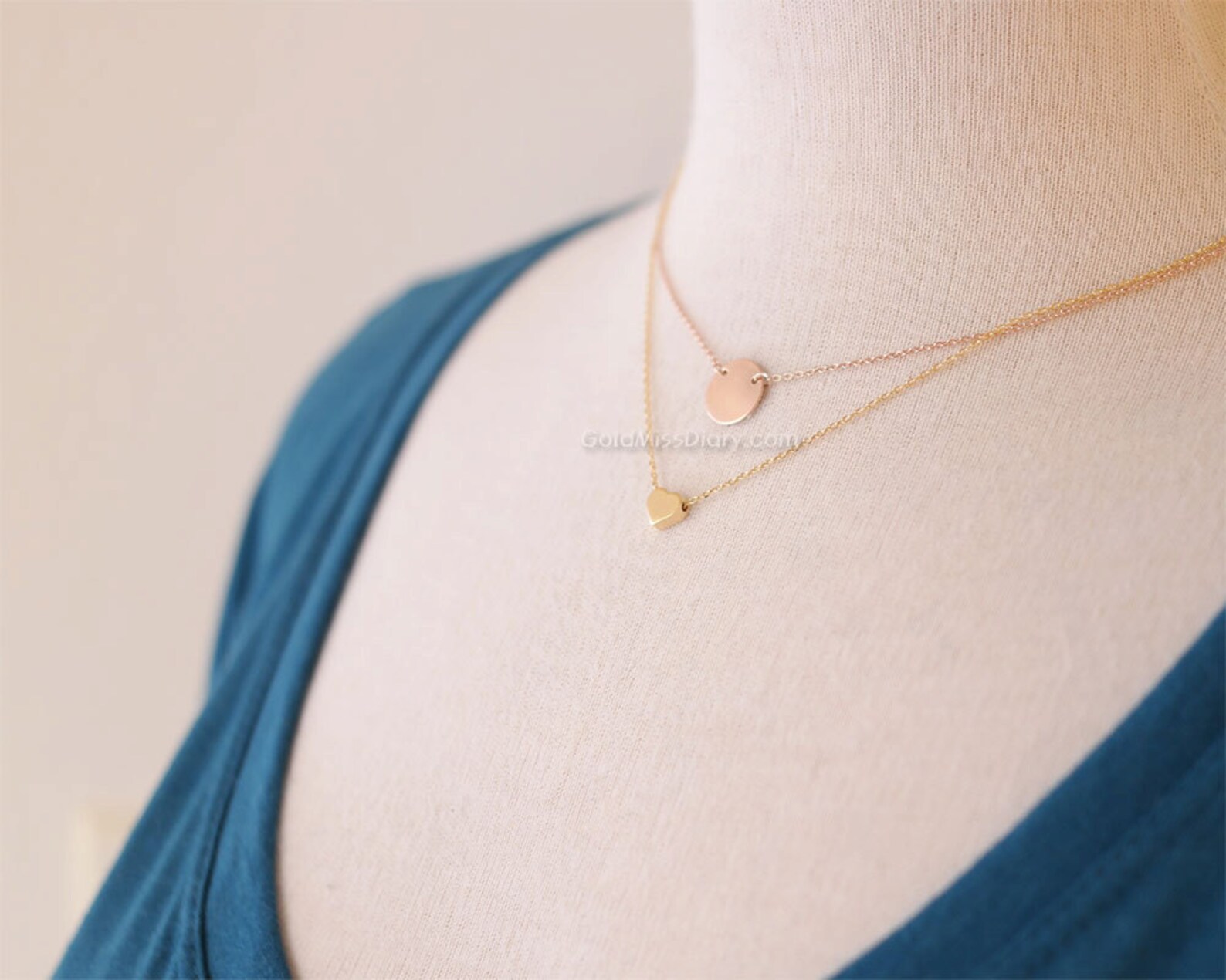 Tiny Gold Heart Necklace, Simple Heart Necklaces, Gold Heart on Dainty ...