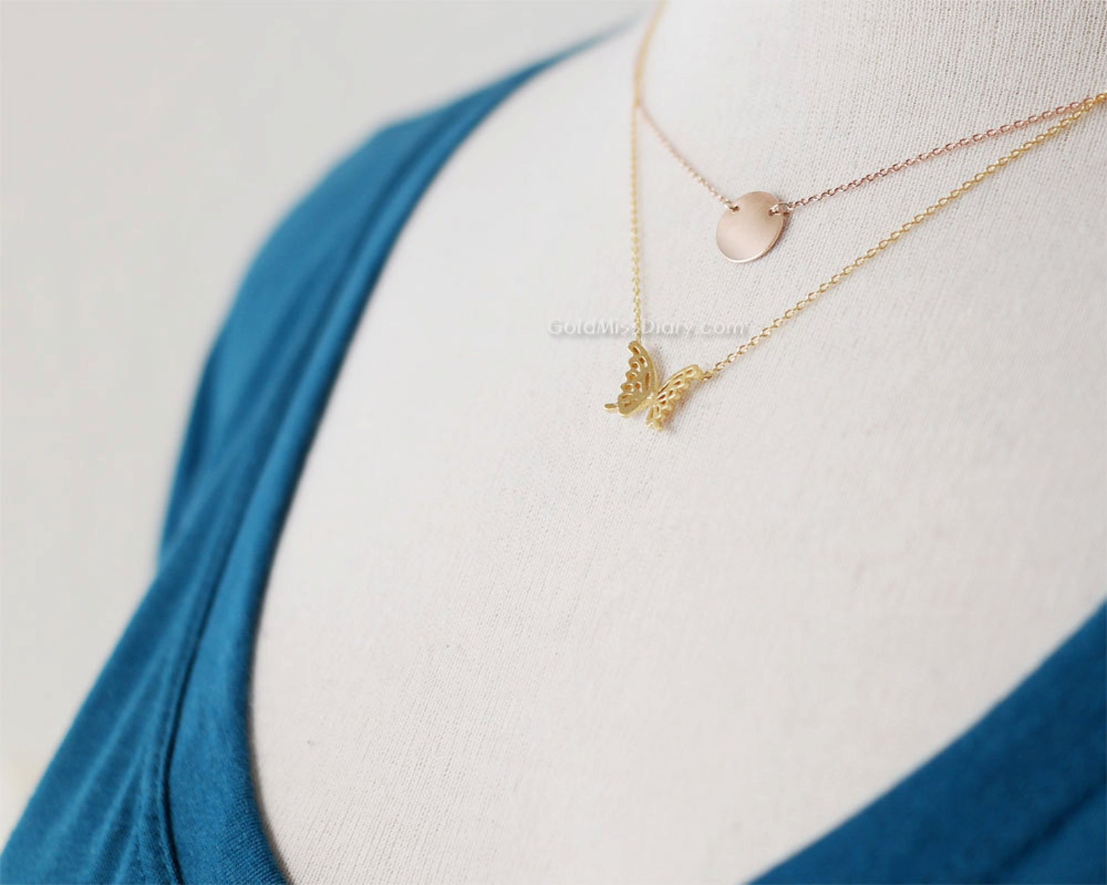 Gold Butterfly Necklace Dainty Butterfly Necklace Necklaces | Etsy