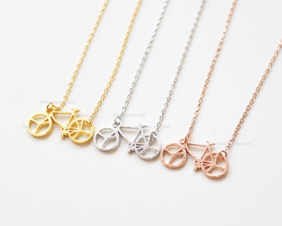 Gold Bicycle Necklace Bike Necklace Dainty Necklace Bicycle | Etsy