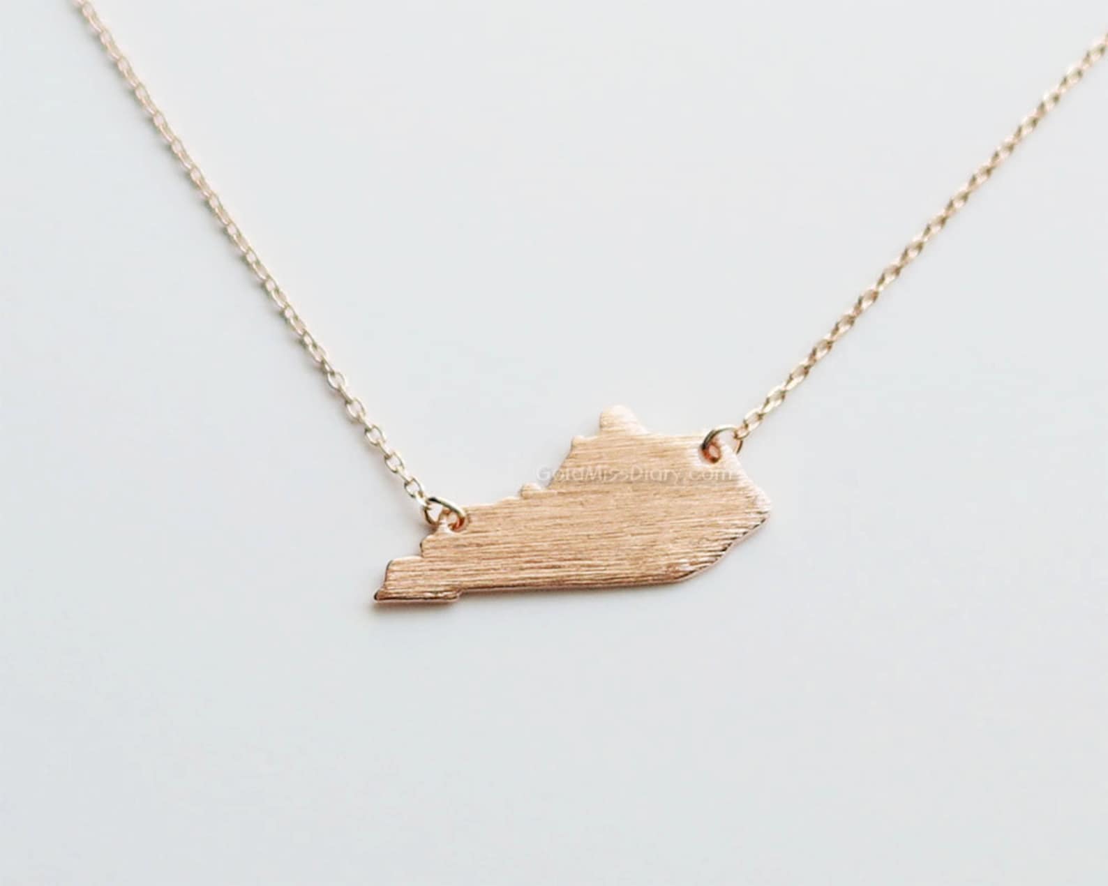 Kentucky State Necklace in Gold KY State Gold Necklace - Etsy