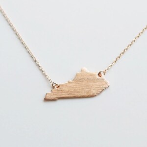Kentucky State Necklace in Gold, KY State Gold Necklace - Etsy