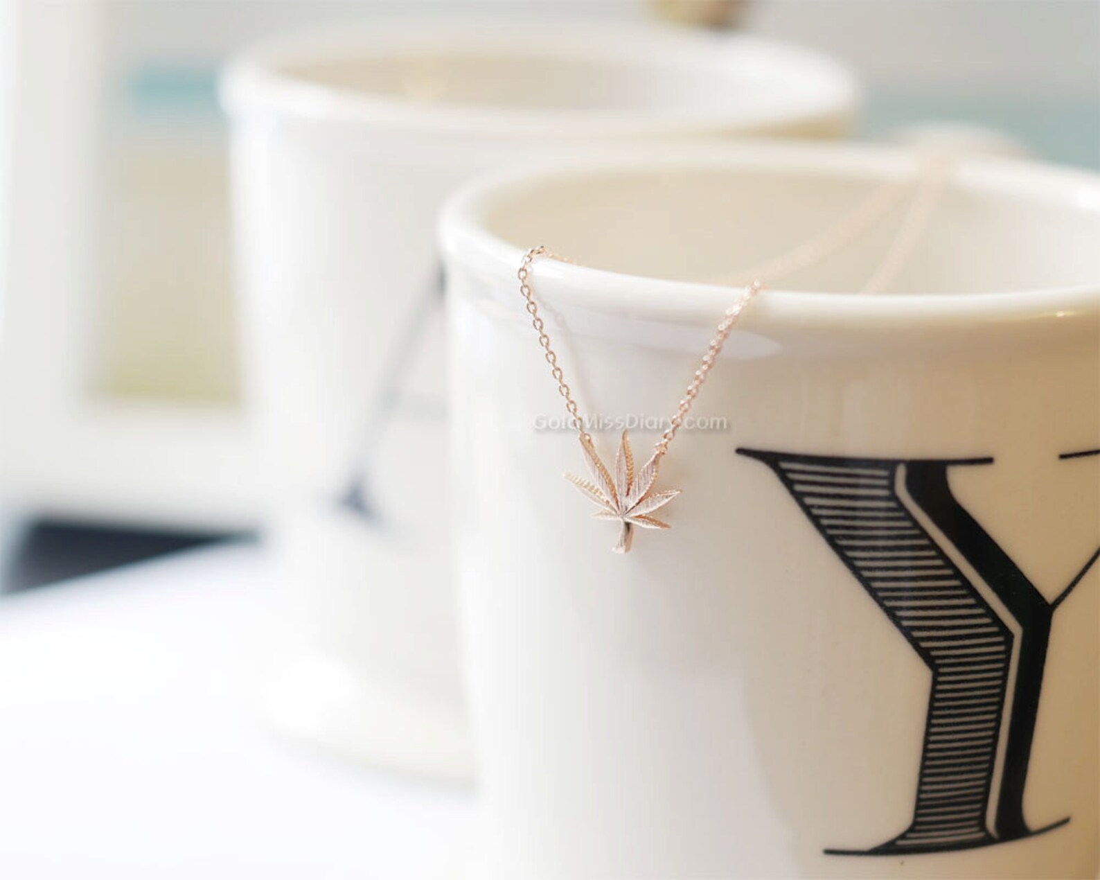 Marijuana Leaf Rose Gold Necklace Rose Gold Cannabis Leaf - Etsy