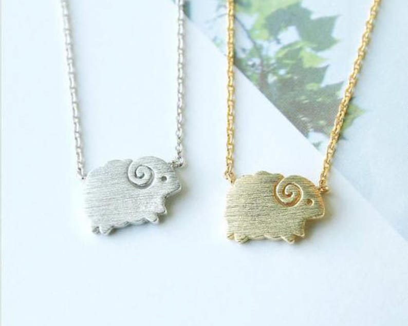 Tiny Silver Sheep Necklace Sheep Necklace Dainty Everyday | Etsy
