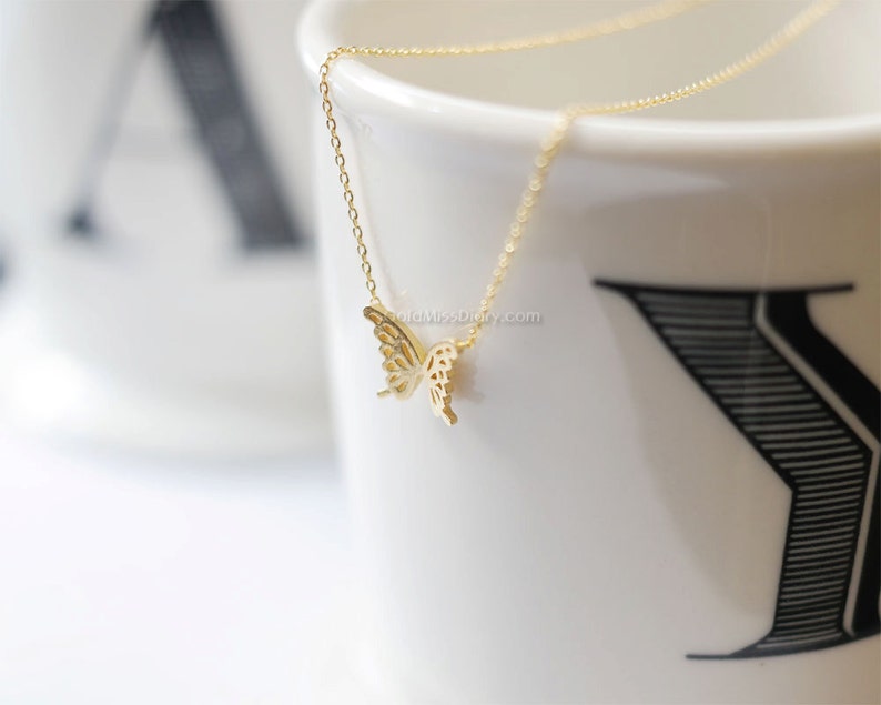 Gold Butterfly Necklace Dainty Butterfly Necklace Necklaces - Etsy