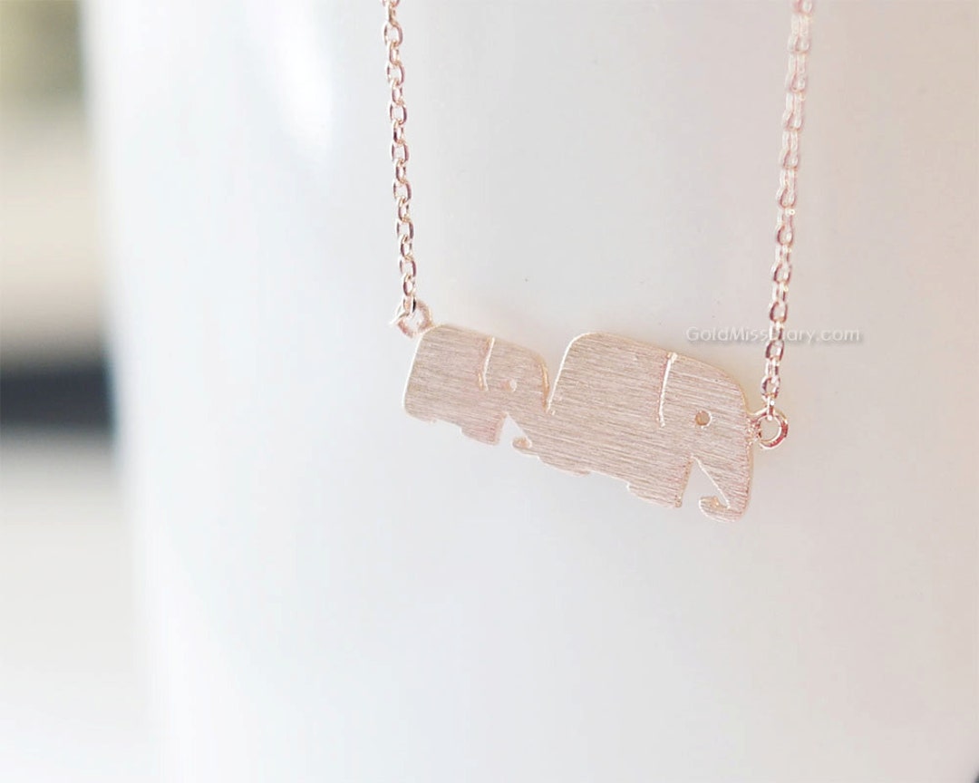 Rose Gold Elephant Necklace, 2 Elephant Necklace, Wedding Gifts ...