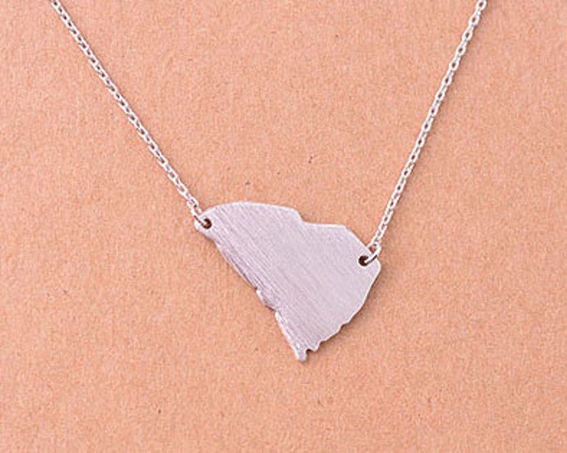 South Carolina State Necklace in Gold, SC State Gold Necklace, Columbia ...