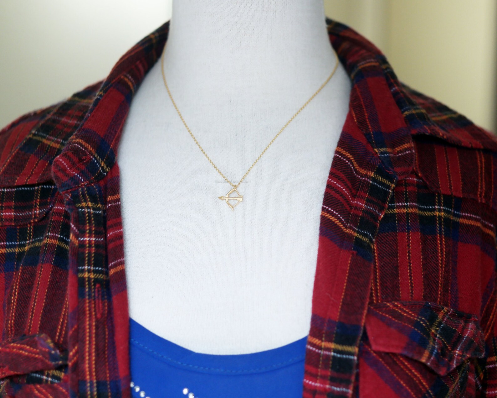 Cupid Arrow Necklace in Gold , Dainty Bow Necklace, Wedding Gifts ...