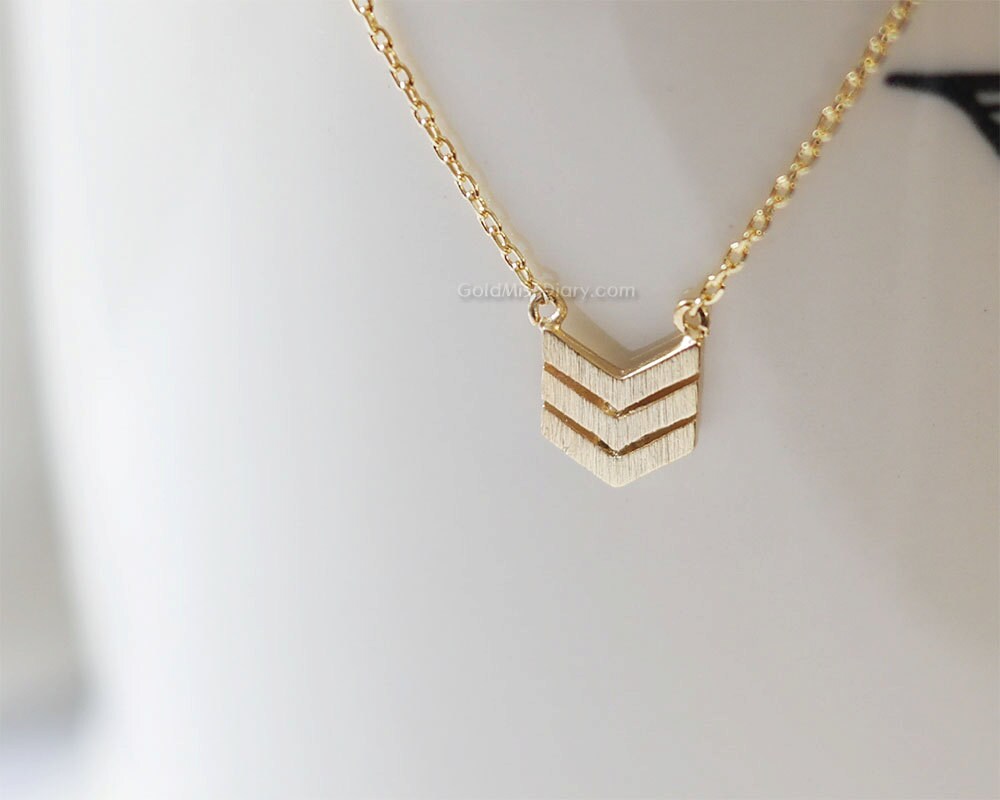 Gold Triple Chevron Necklace Gold Tribal Chevron Necklace - Etsy