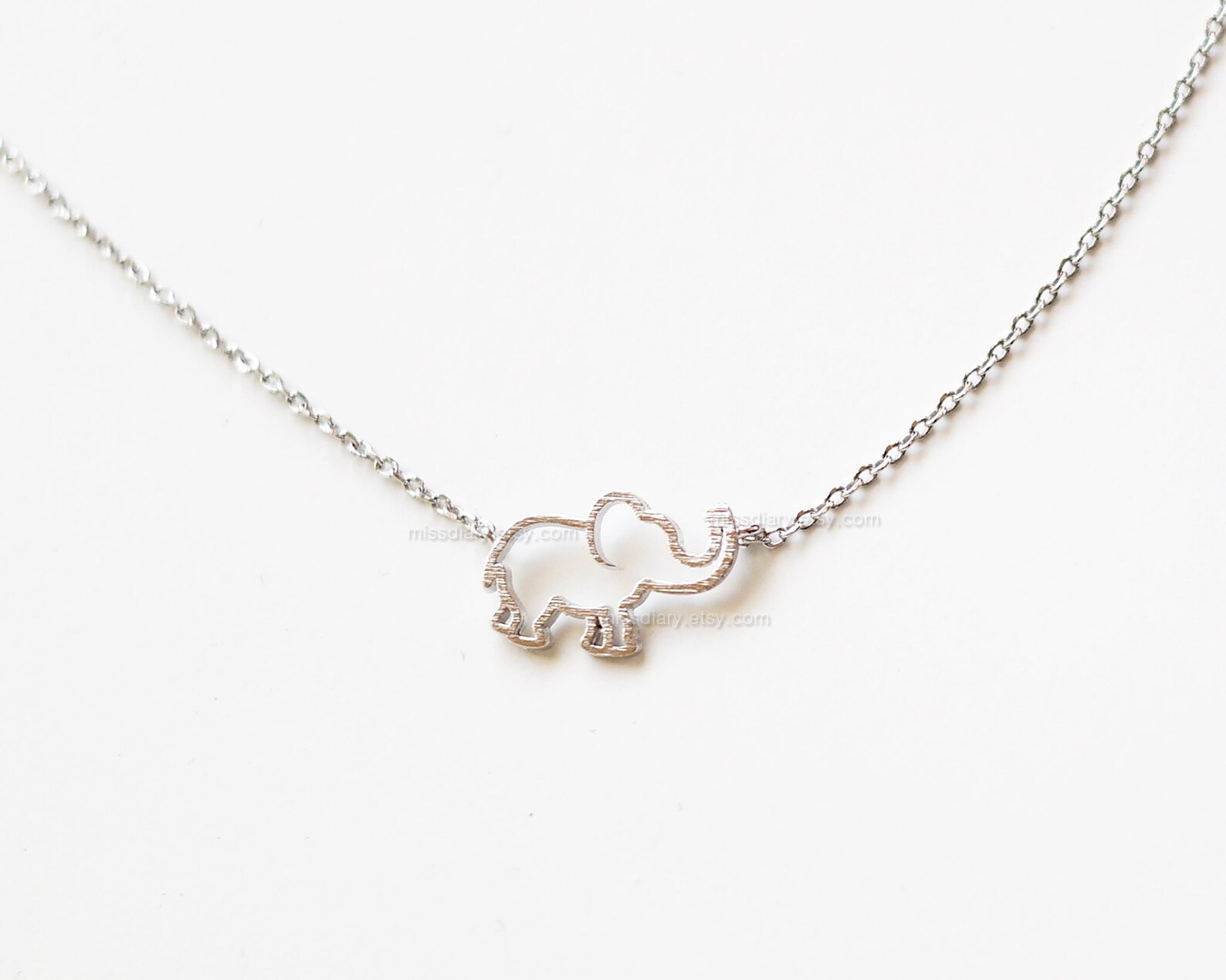 Tiny Elephant Cut Out Necklace Elephant Cutout Necklace | Etsy