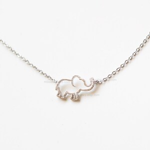 Tiny Elephant Cut Out Necklace, Elephant Cutout Necklace, Elephant ...