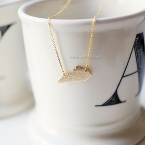 Kentucky State Necklace in Gold, KY State Gold Necklace, Kentucky ...