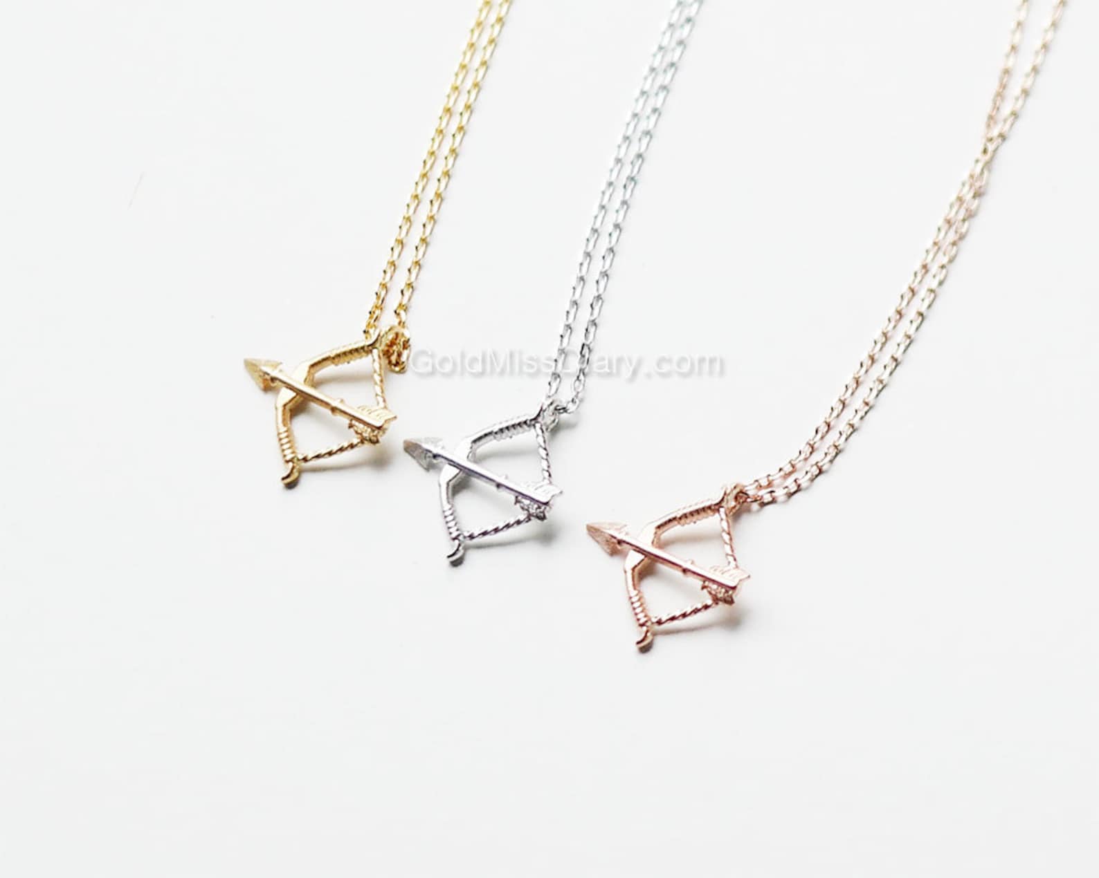 Cupid Arrow Necklace in Gold , Dainty Bow Necklace, Wedding Gifts ...