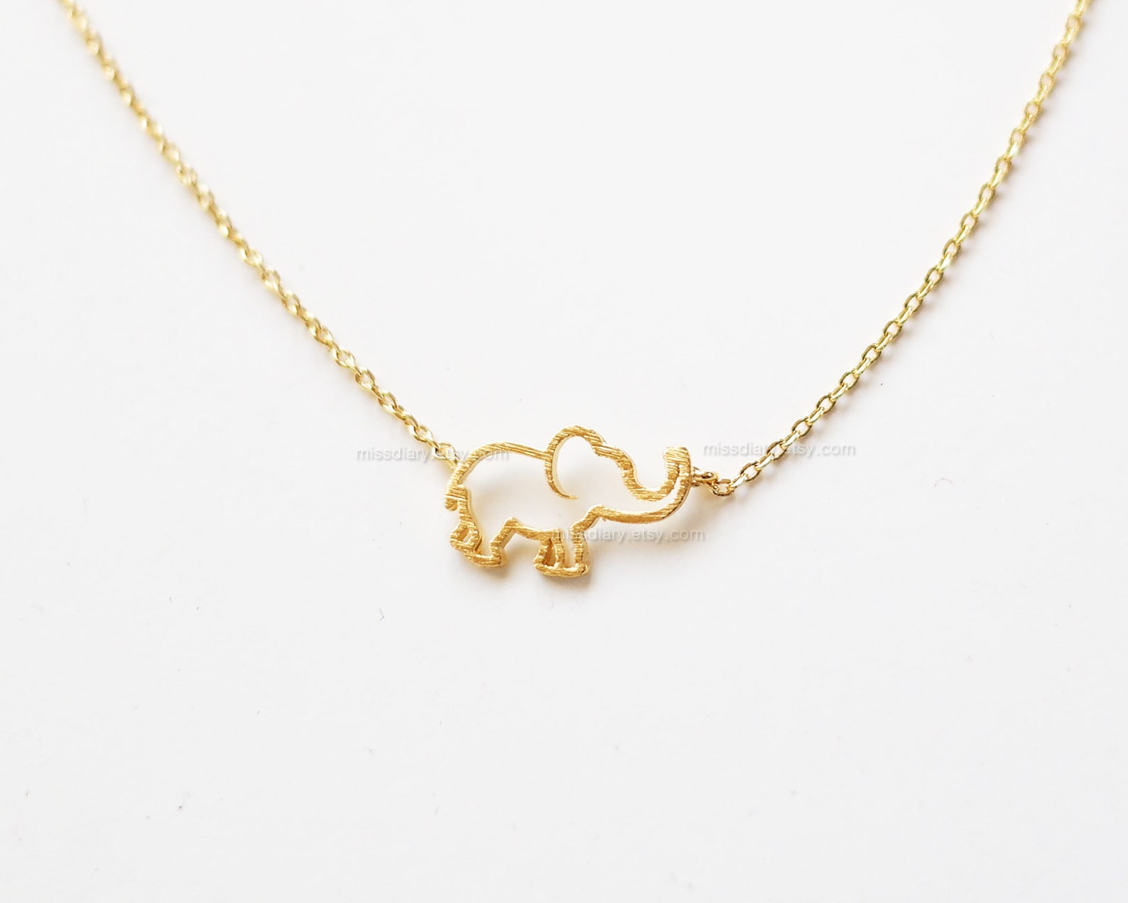 Tiny Elephant Cut Out Necklace Elephant Cutout Necklace | Etsy