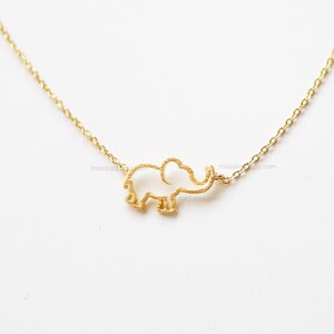 Tiny Elephant Cut Out Necklace, Elephant Cutout Necklace, Elephant ...