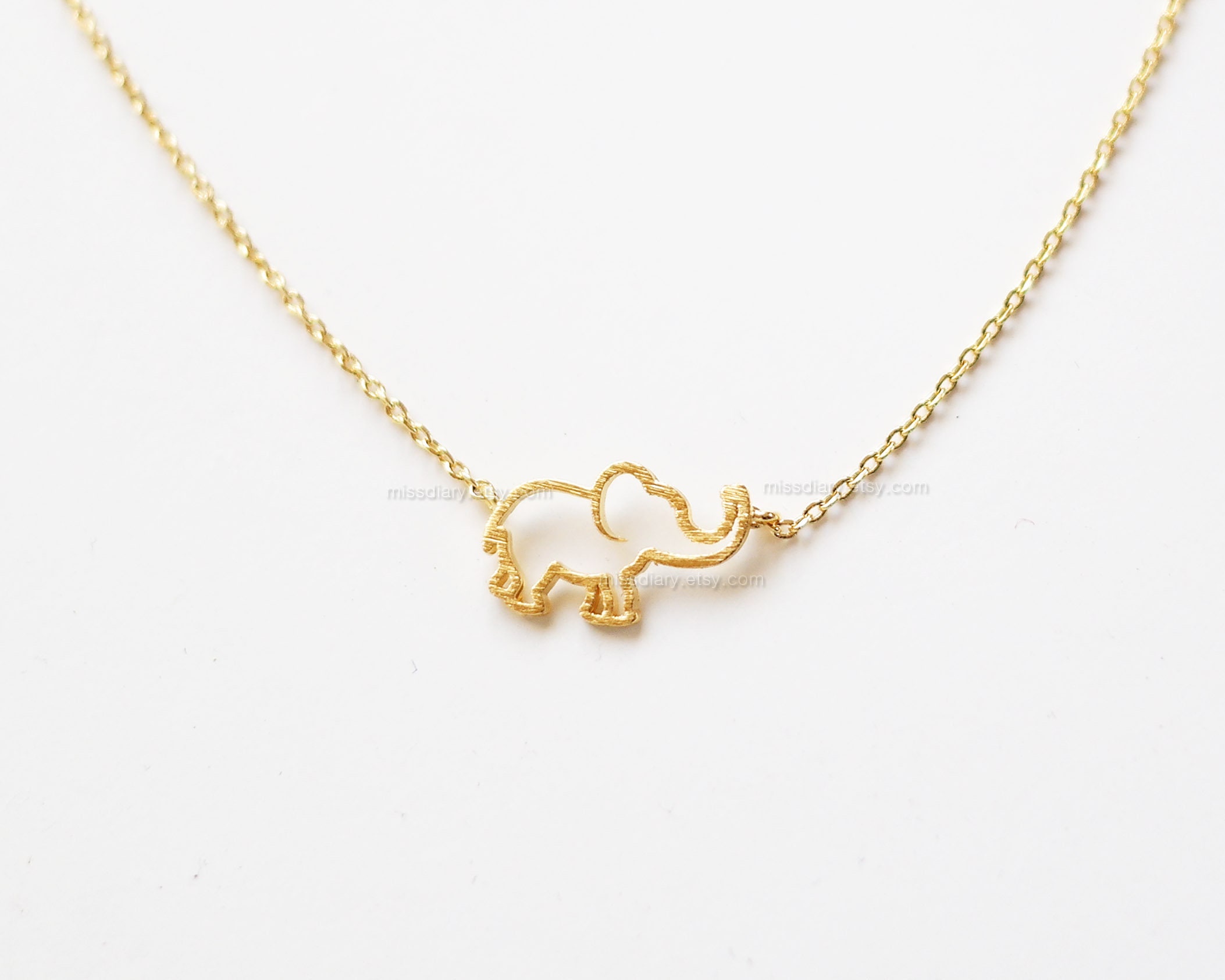 Tiny Elephant cut out Necklace Elephant cutout necklace | Etsy